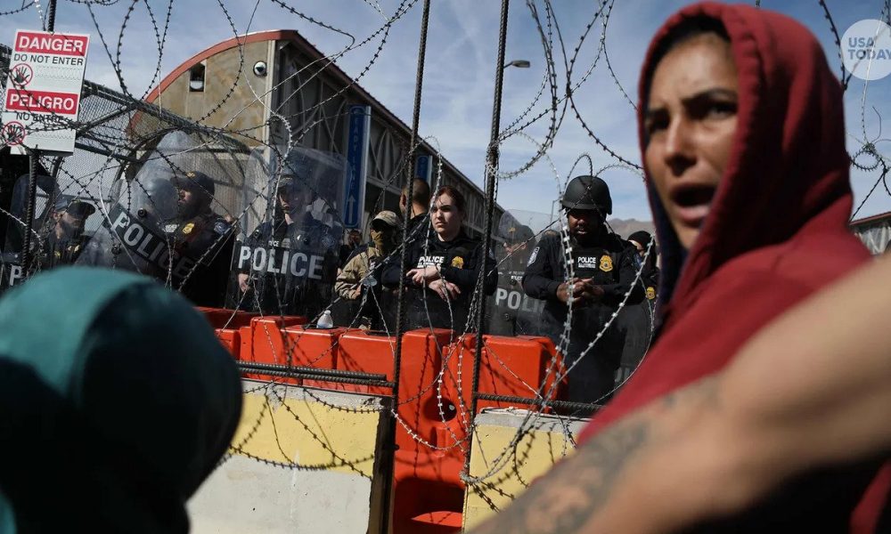 Border standoff: US officials in riot gear clash with migrants ...